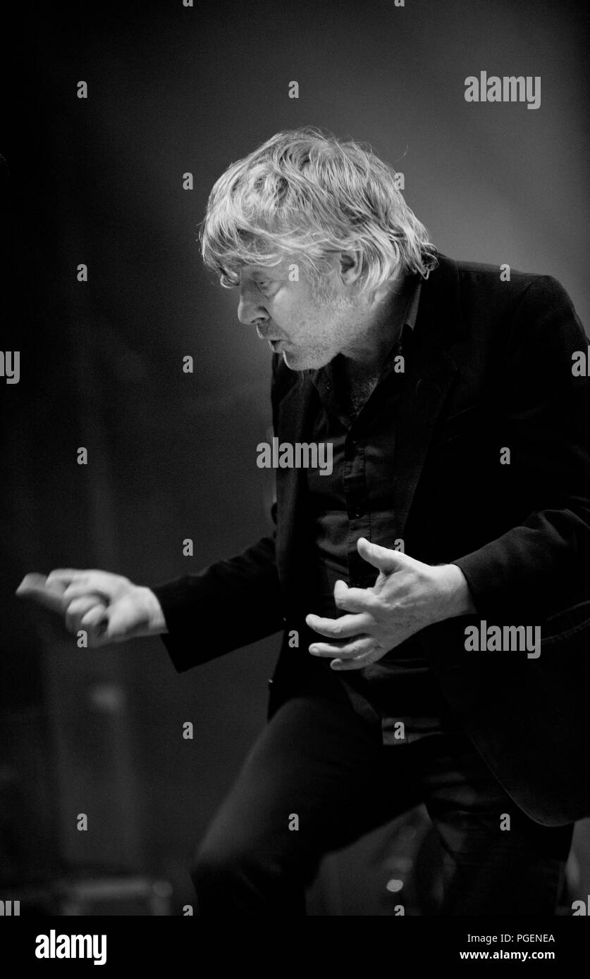 Belgian singer Arno in concert at the Crammerock festival in Stekene ...