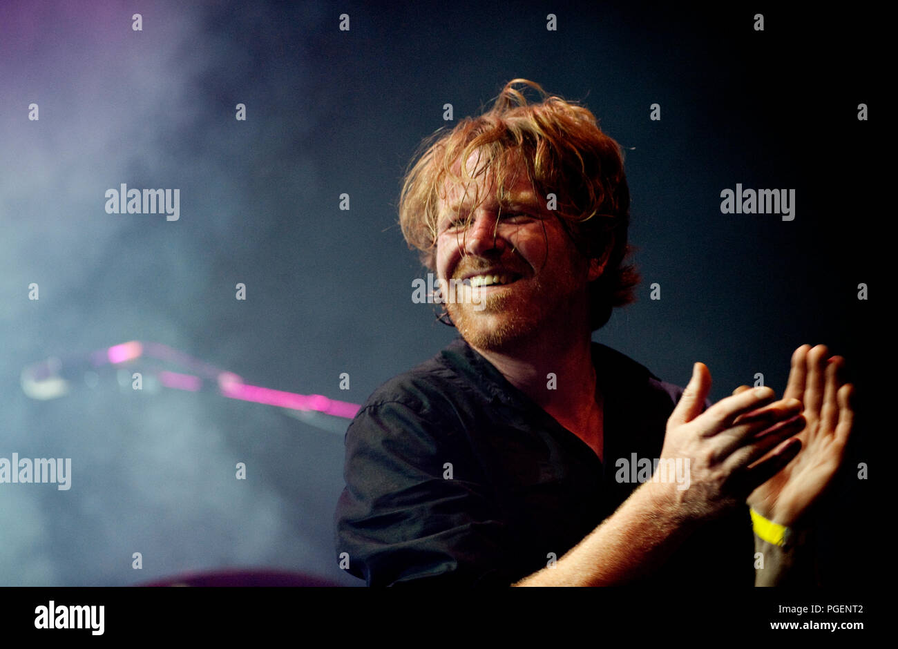 Belgian band Arsenal performing at the Strandfuif festival in Glabbeek ...