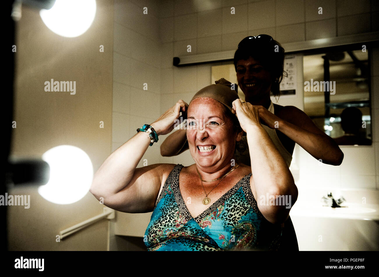 British mezzo soprano Carole Wilson getting prepared for the opera ...