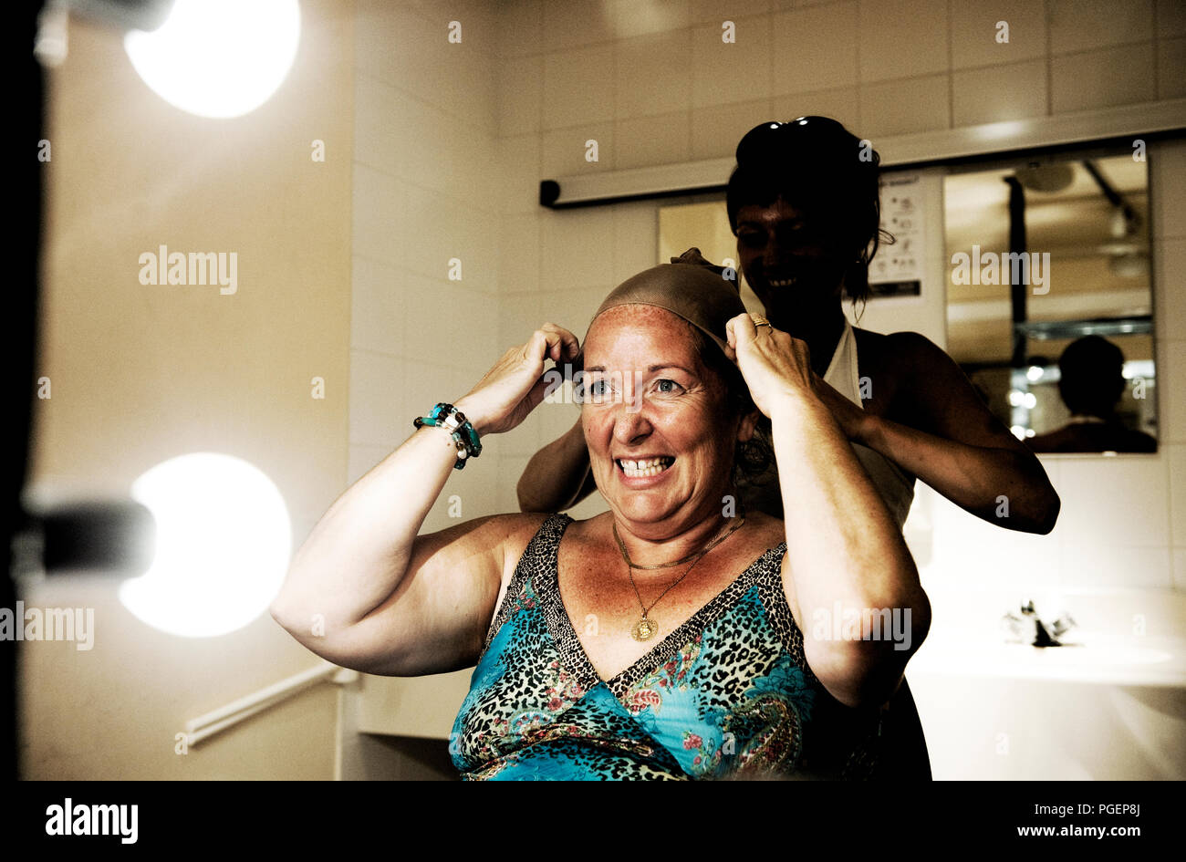 British mezzo soprano Carole Wilson getting prepared for the opera ...