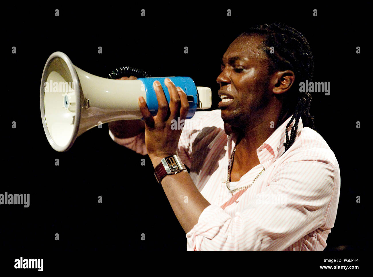 Belgian/Congolese rapper Baloji at the Nuits du Botanique in Brussels ...