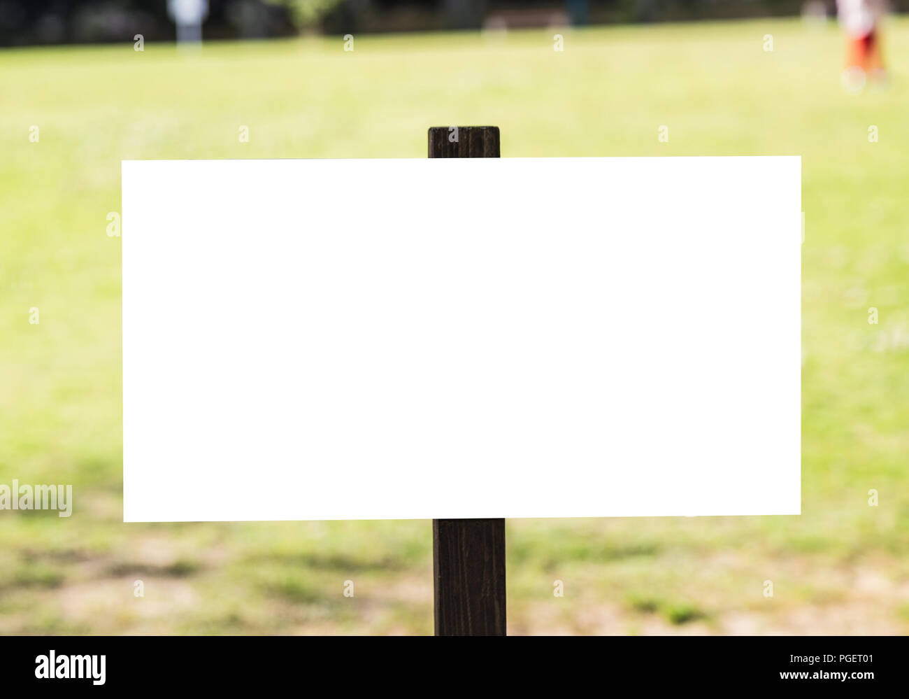 Sign in park with copy space Stock Photo - Alamy
