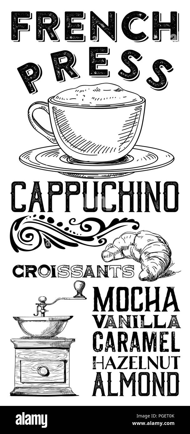 Vintage Coffee Shop Tea House Window Banner Designs Stock Photo - Alamy
