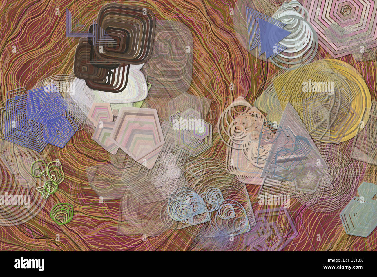 Blended messy shapes, abstract geometric background pattern Stock Photo ...