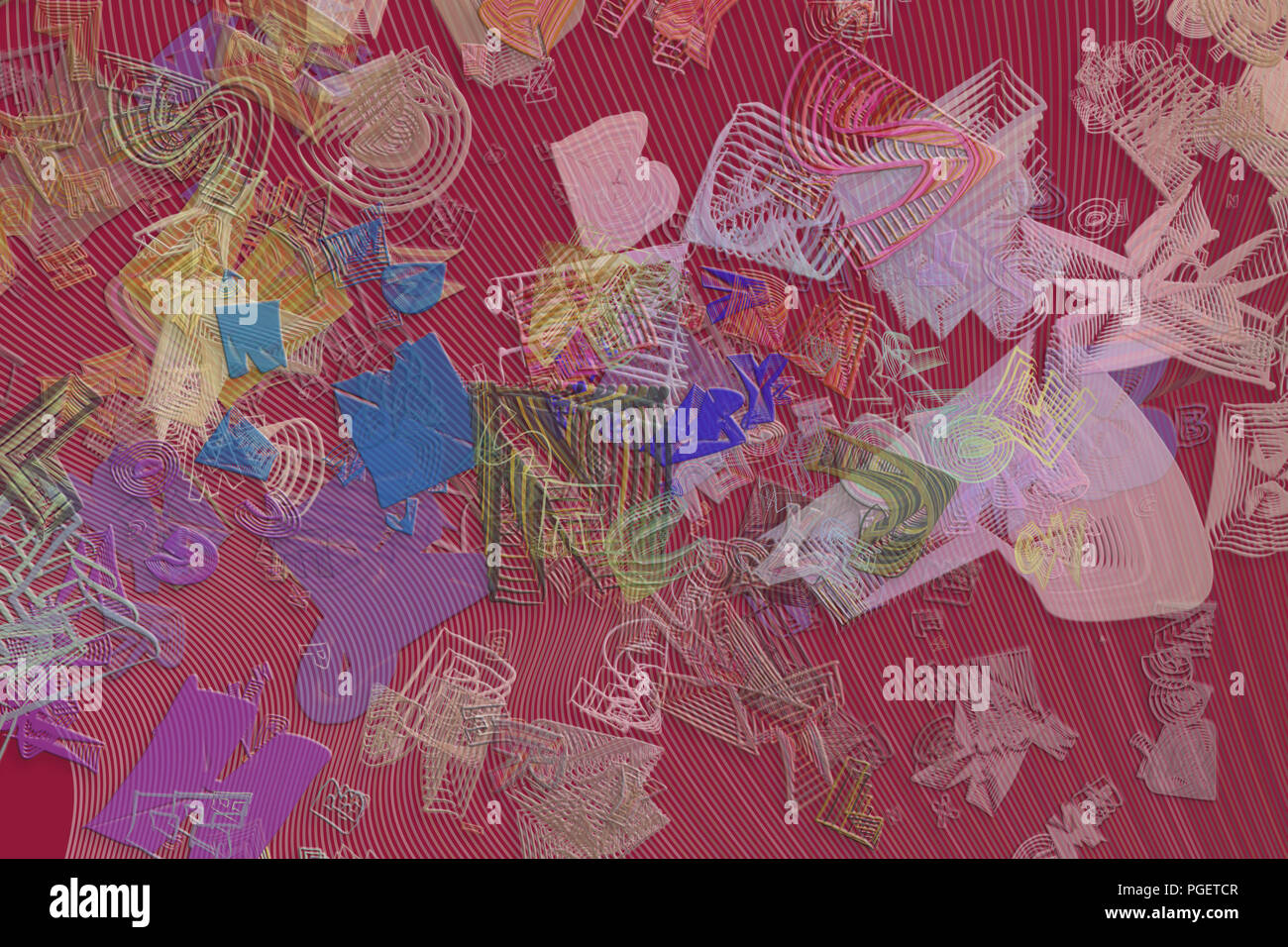 Abstract geometric background with blended messy shapes design Stock ...