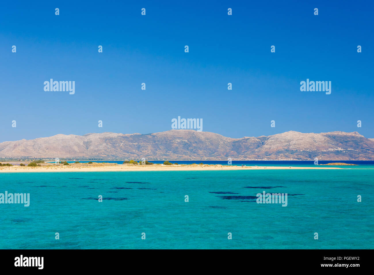 Pounda beach near Elafonisos island in Greece. Pounda is place opposite ...