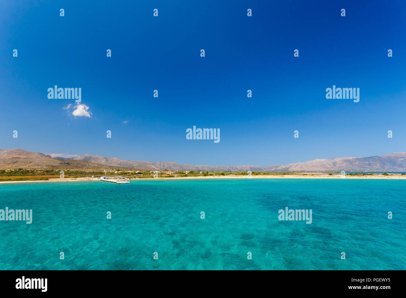 Pounda beach near Elafonisos island in Greece. Pounda is place opposite ...