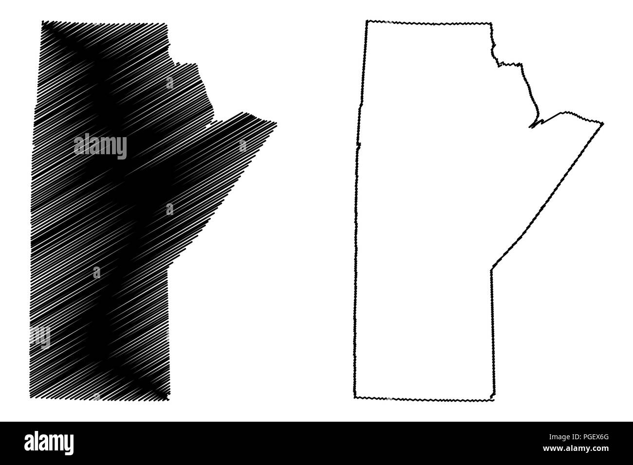 Manitoba (provinces and territories of Canada) map vector illustration ...