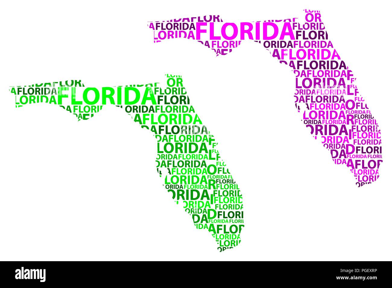 Sketch Florida (United States of America, The Sunshine State) letter ...