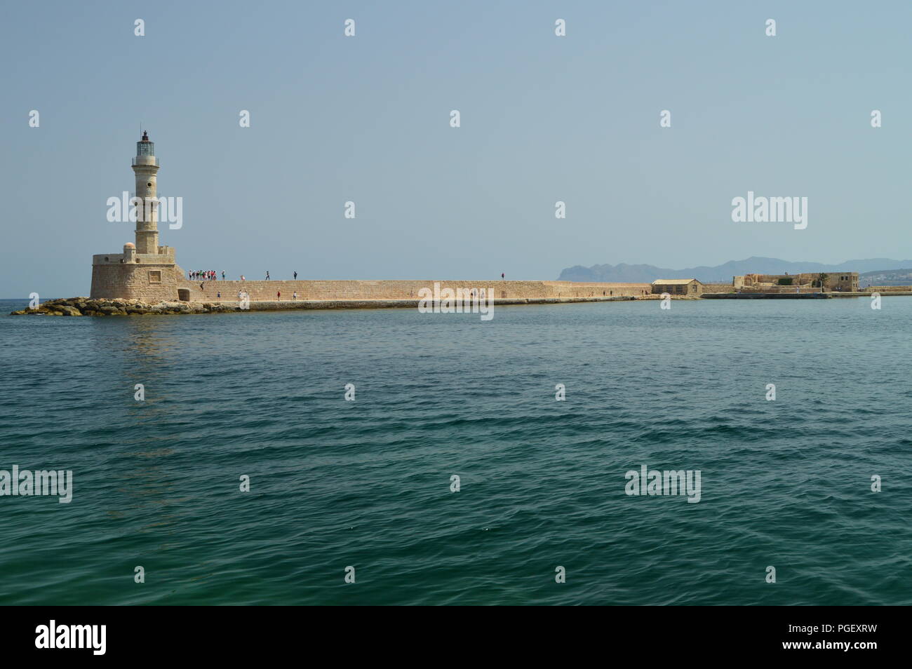 Magnificent Views Of The Antiquity Lighthouse In The Port Of Chania ...
