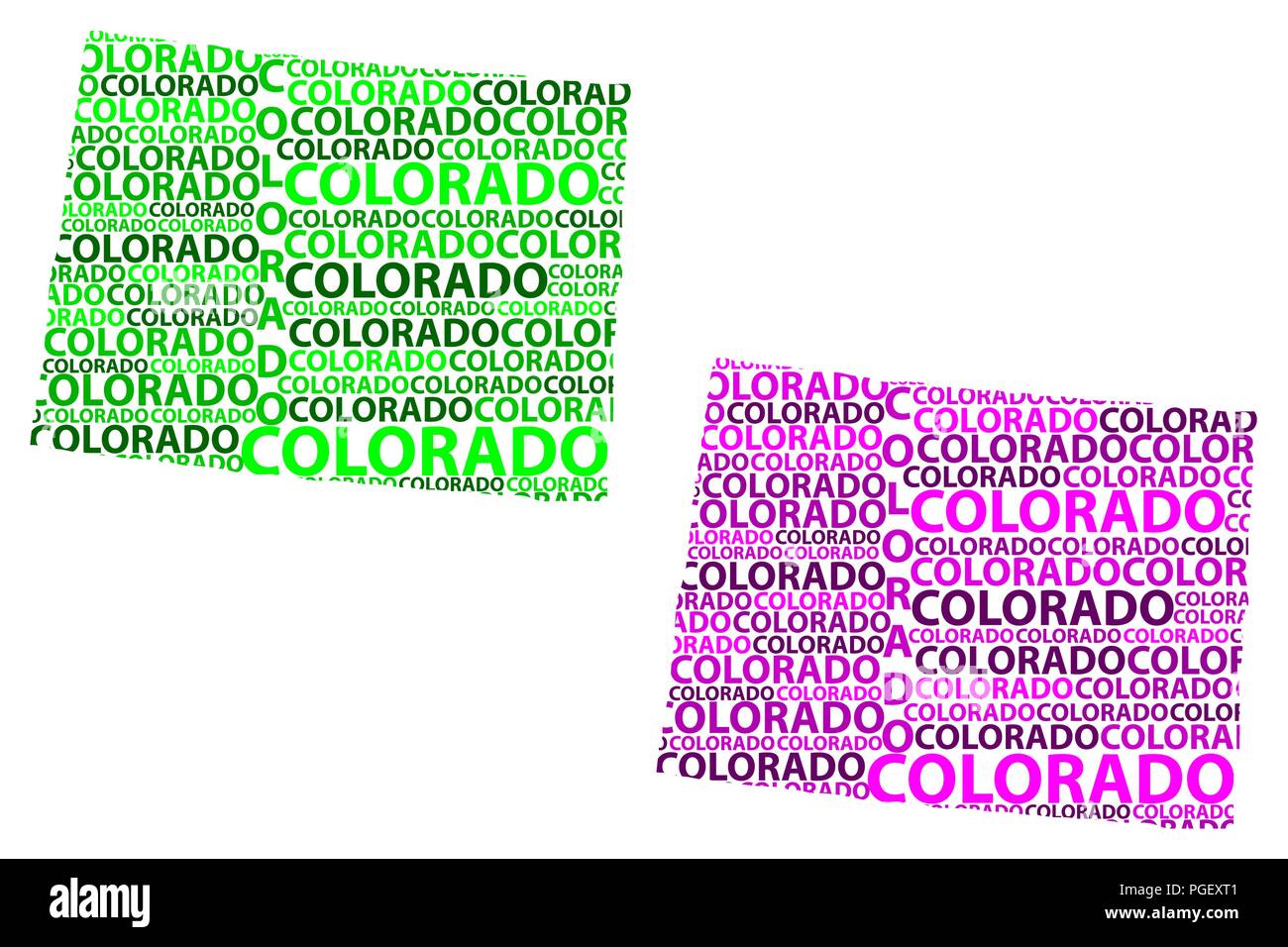 Sketch Colorado (United States of America, The Centennial State) letter ...