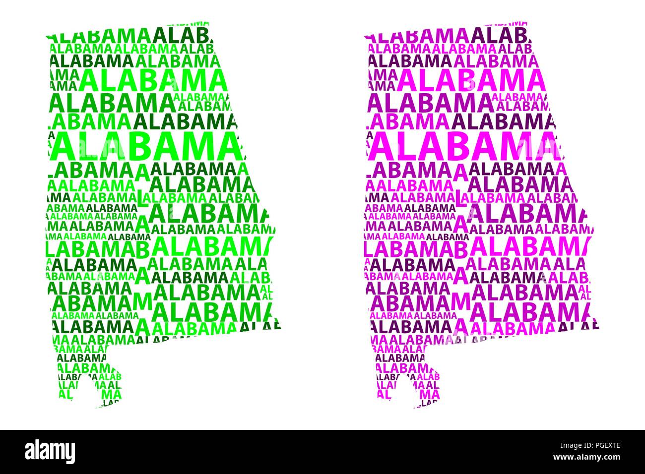 Sketch Alabama (United States of America, The Yellowhammer State ...