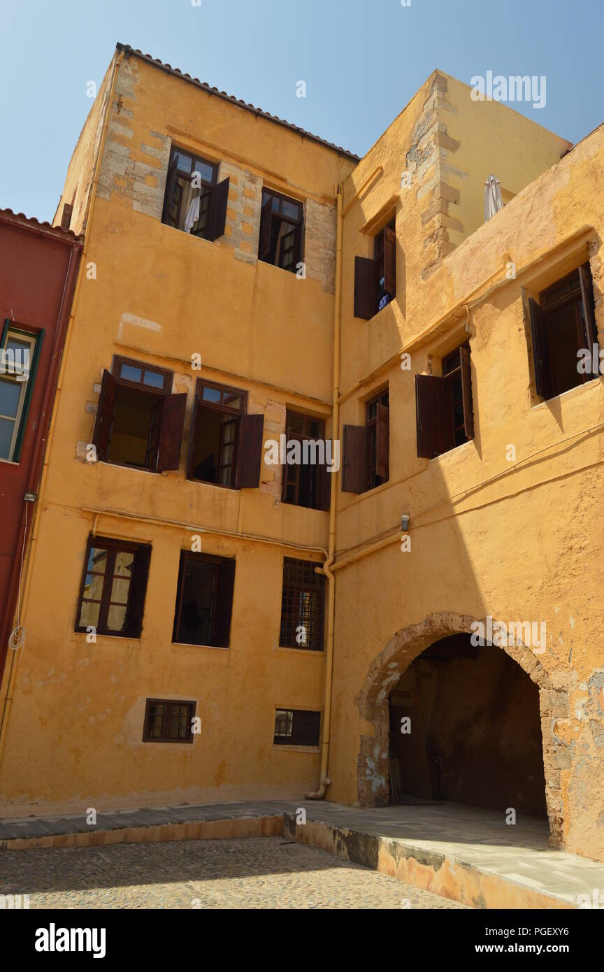 Old Fortress Turned Into Precious Houses In The Port Of Chania. History ...