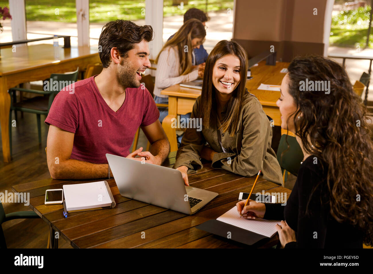 Friends students studying university hi-res stock photography and ...