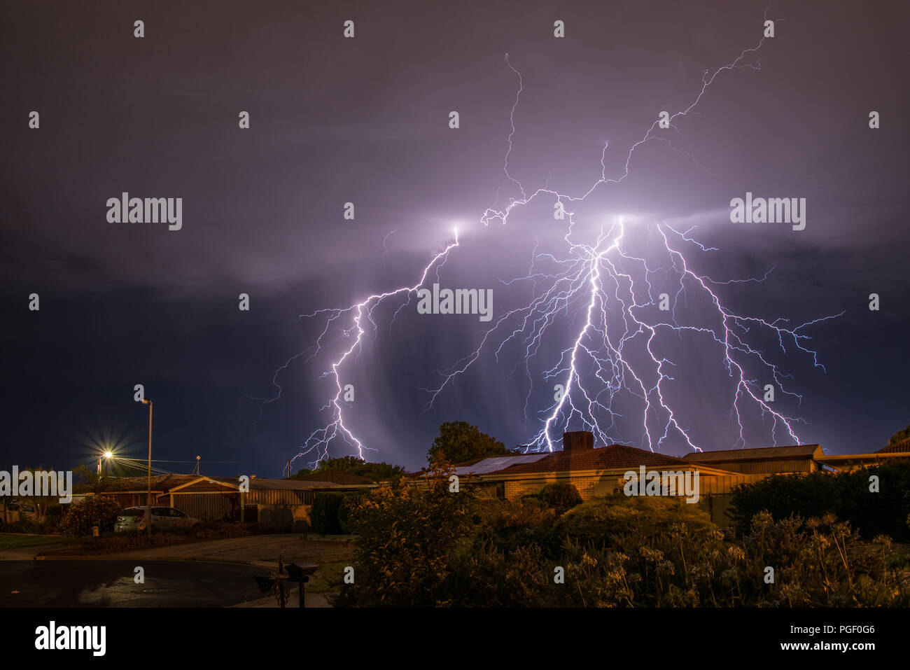 Intense night lightning ground hi-res stock photography and images - Alamy