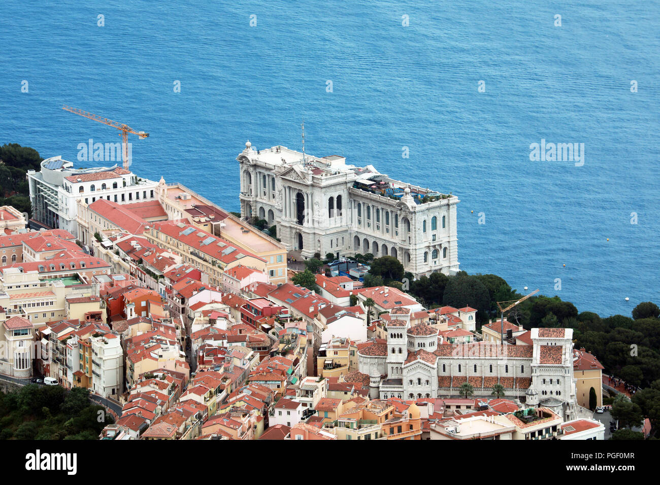 Beautiful Aerial View Of The Oceanographic Museum of Monaco, Monaco ...