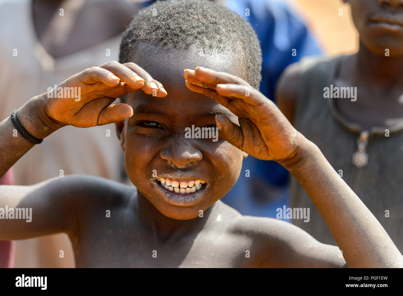 GHANI, GHANA - JAN 14, 2017: Unidentified Ghanaian the little boy ...