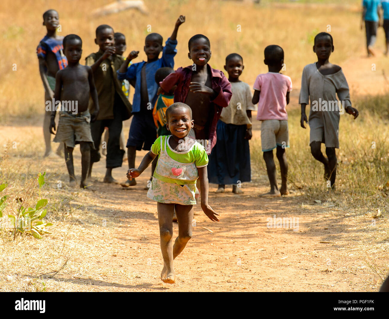 GHANI, GHANA - JAN 14, 2017: Unidentified Ghanaian children play and ...