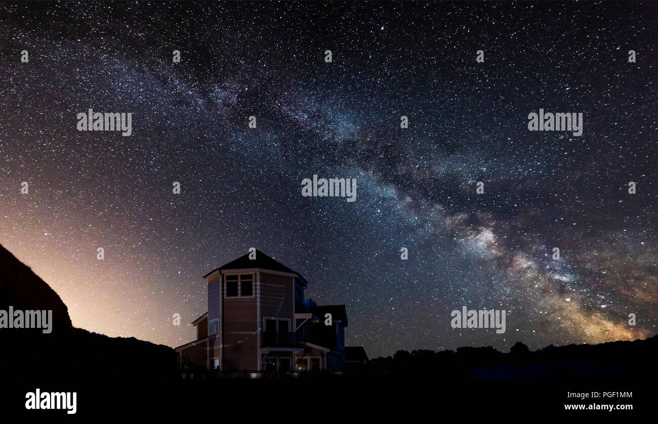 Beautiful night sky astrophotography landscape image of stars over ...