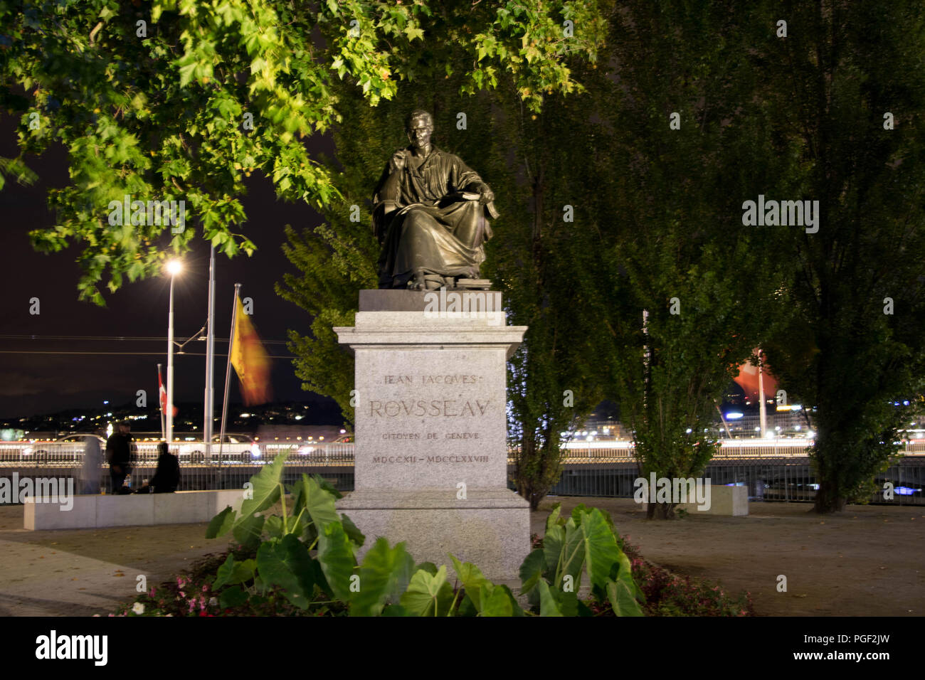 Statue of jean jacques rousseau phylosopher Stock Photo - Alamy