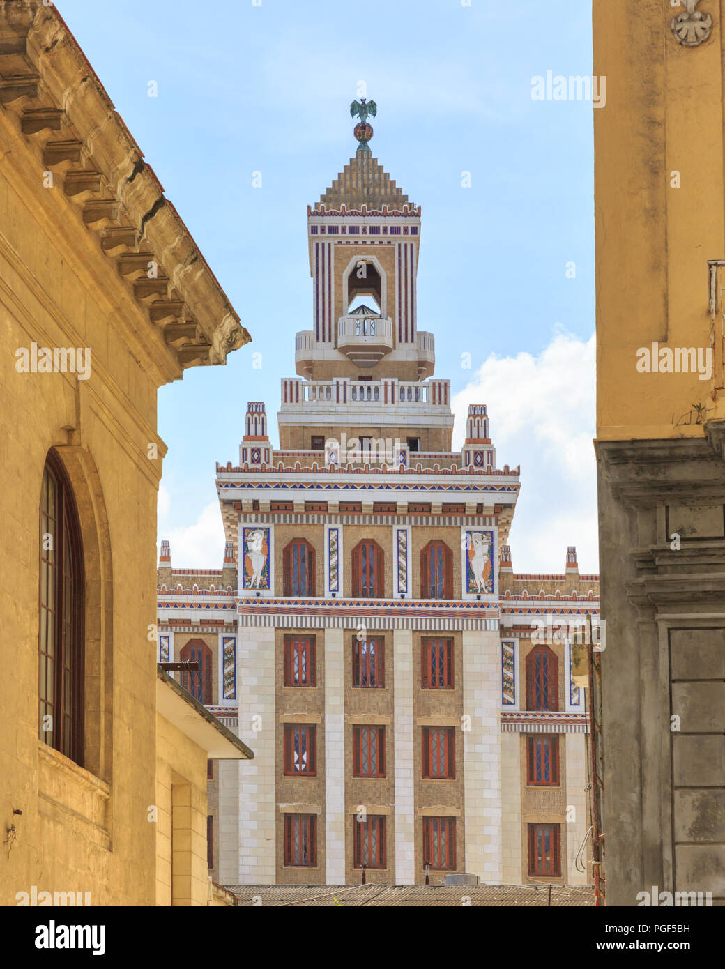 View of the Bacardi Building exterior, art deco style historic ...