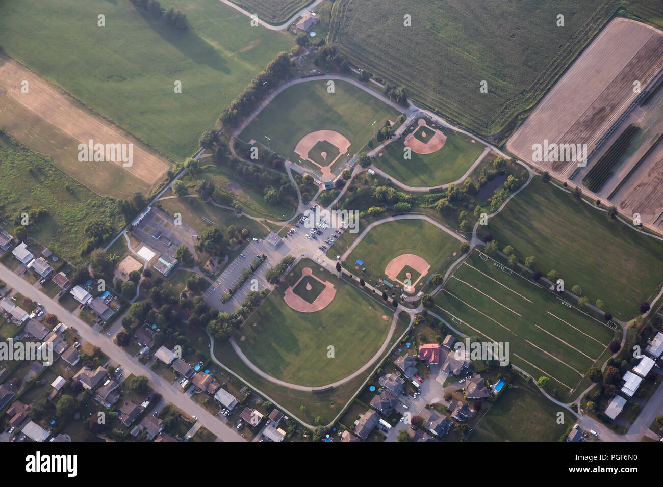 Aerial of chilliwack in the fraser valley hi-res stock photography and ...