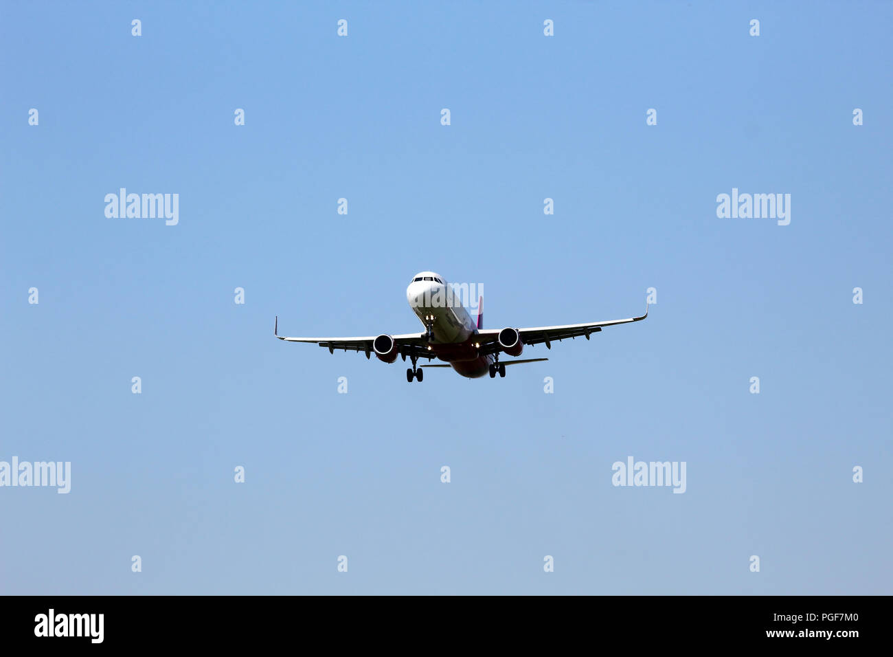 Airplane is ready for landing Stock Photo - Alamy