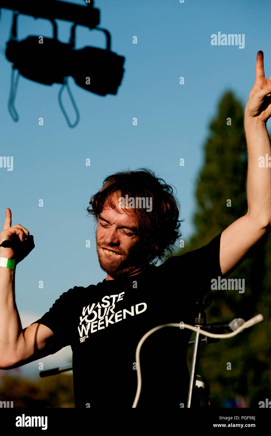 Flemish electro band Bodyspasm performing at the Studay festival in ...