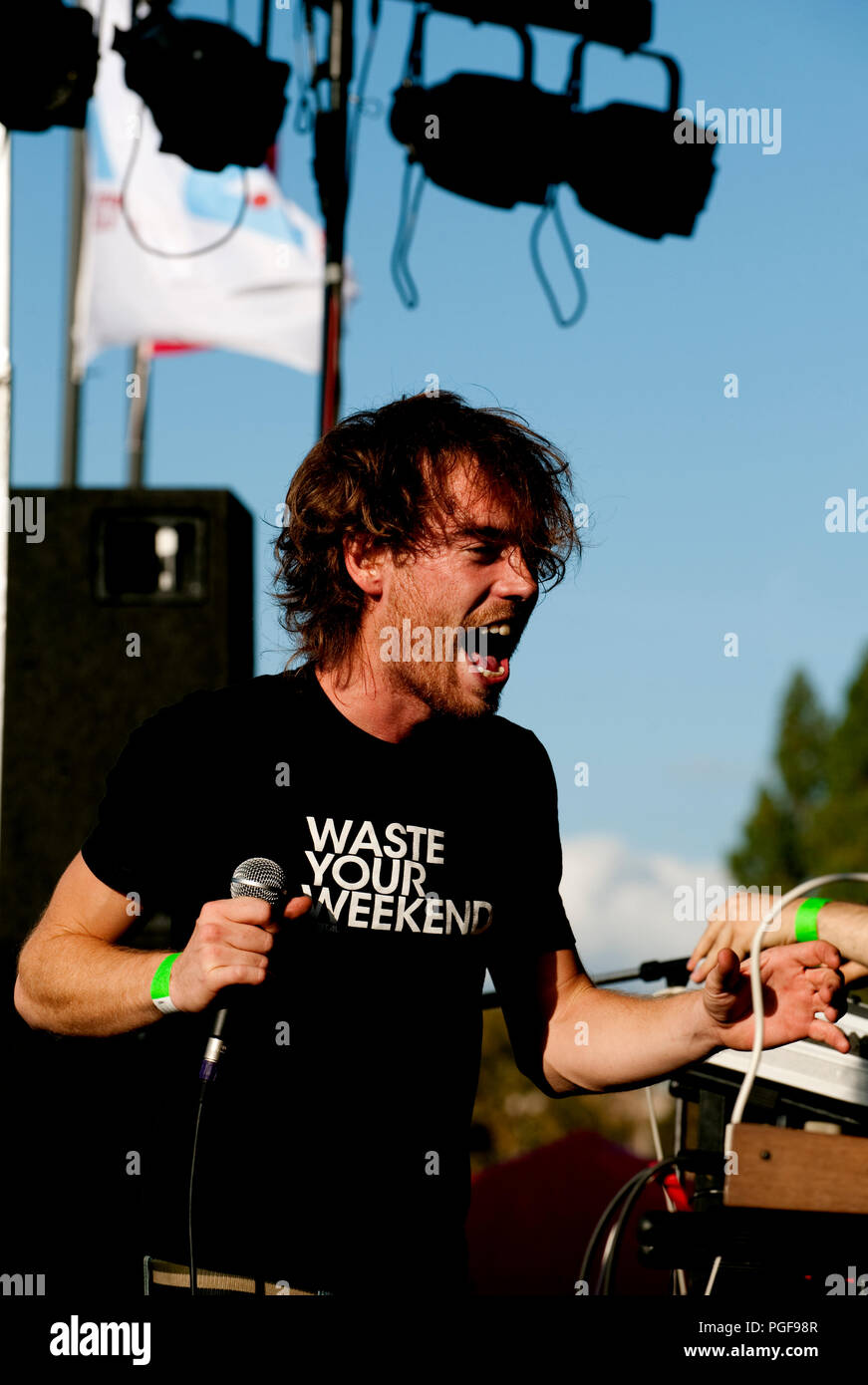 Flemish electro band Bodyspasm performing at the Studay festival in ...