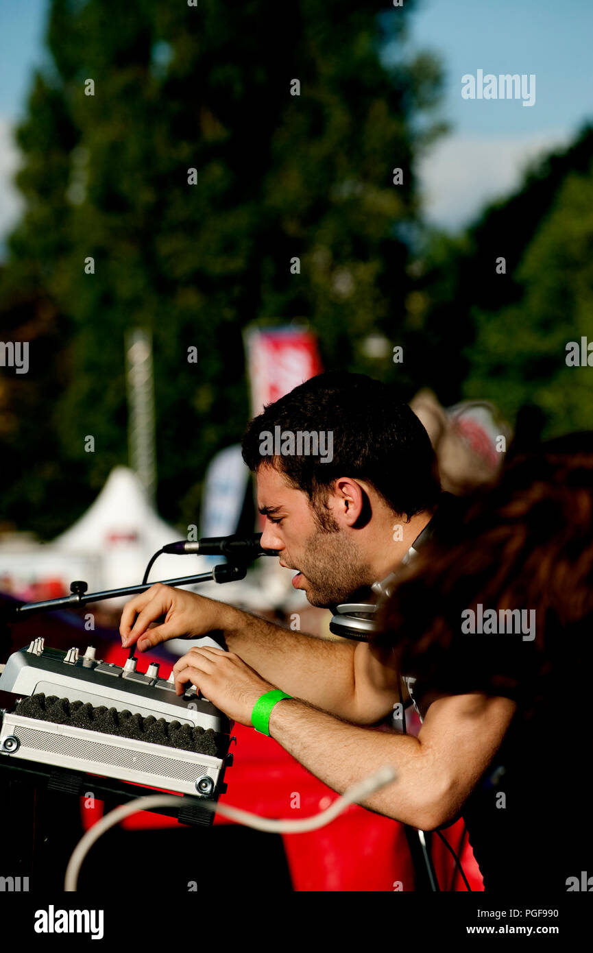 Flemish electro band Bodyspasm performing at the Studay festival in ...