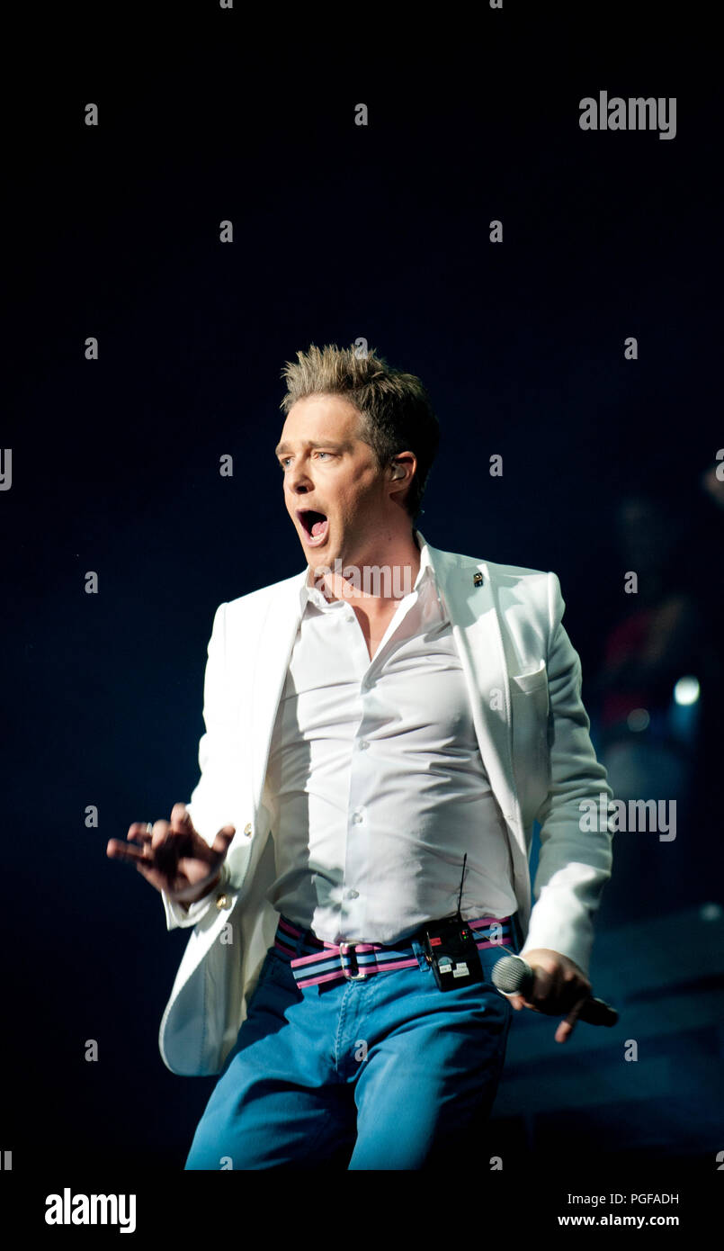 Flemish singer Christoff in concert at the Schlagerfestival in Hasselt ...