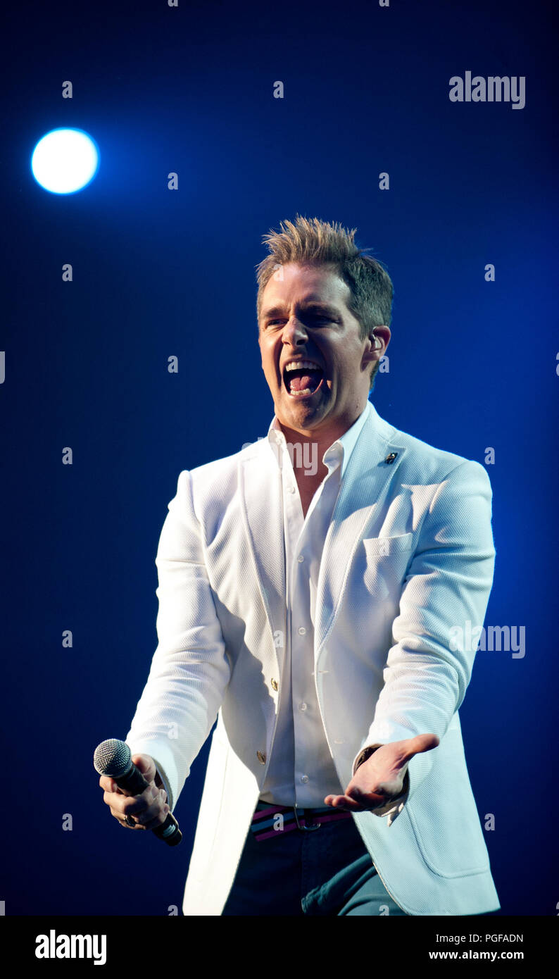 Flemish singer Christoff in concert at the Schlagerfestival in Hasselt ...