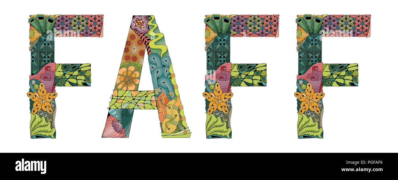 Hand-painted art design. Hand drawn illustration word faff for t-shirt ...