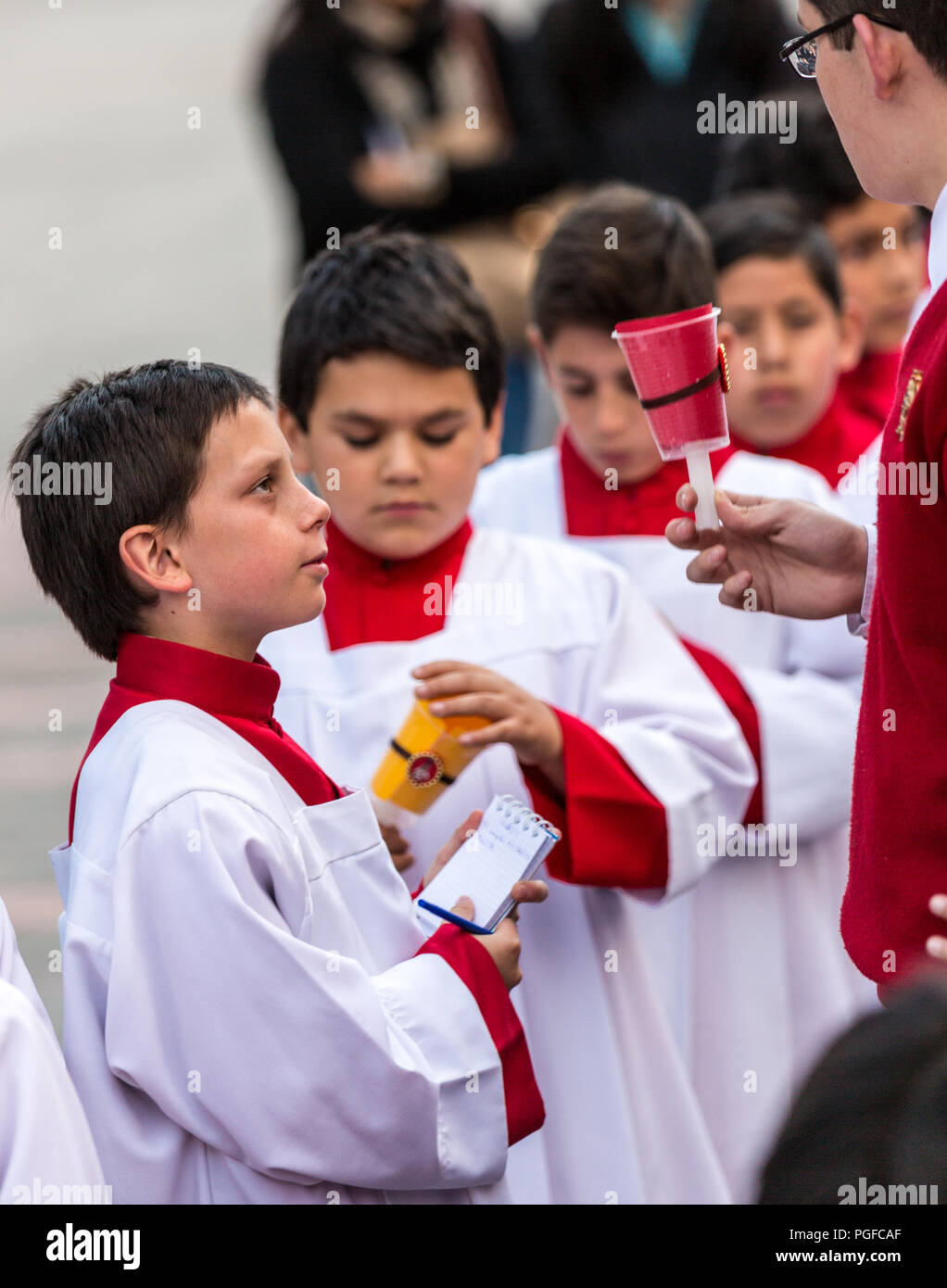 Cuenca, Ecuador / June 4, 2015 - Catholic Curate (priest trainee) talks ...