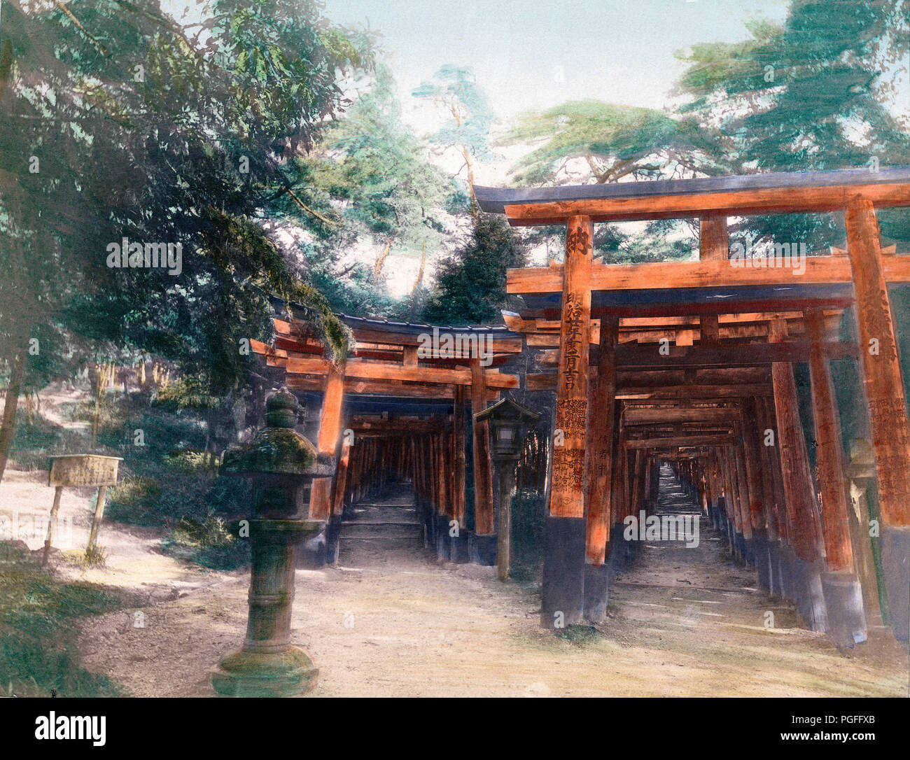 [ c. 1890s Japan - Torii Gates in Kyoto ] — Senbon Torii ( literally ...