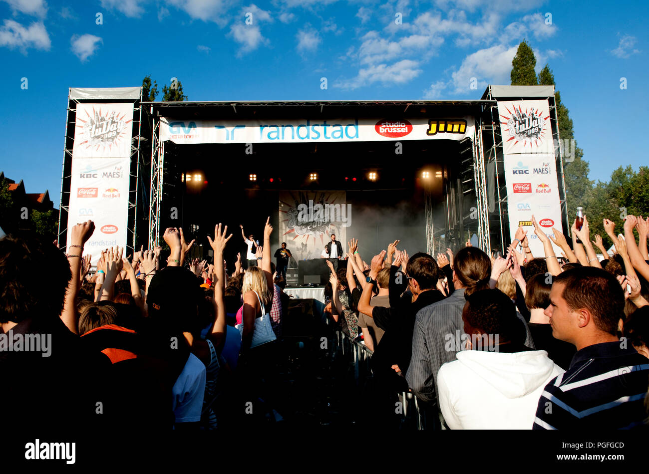 Dutch rap group De Jeugd Van Tegenwoordig performing at the Studay ...