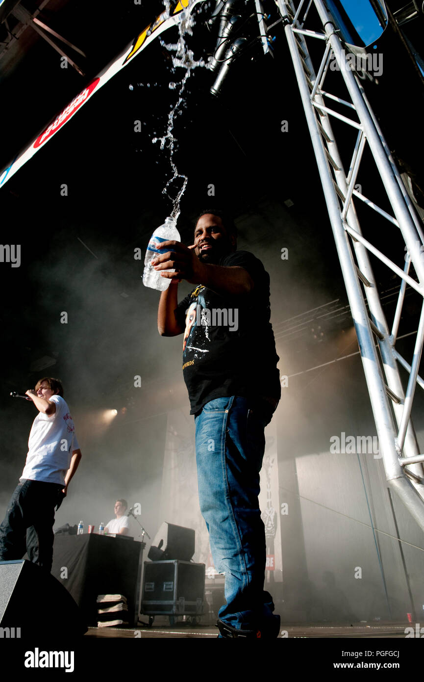 Dutch rap group De Jeugd Van Tegenwoordig performing at the Studay ...