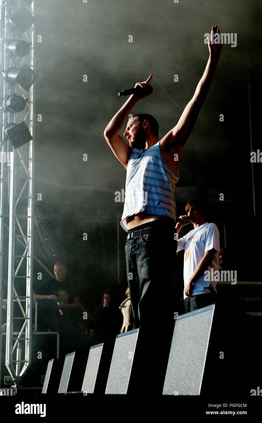 Dutch rap group De Jeugd Van Tegenwoordig performing at the Studay ...
