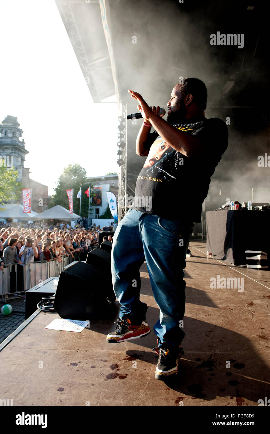 Dutch rap group De Jeugd Van Tegenwoordig performing at the Studay ...