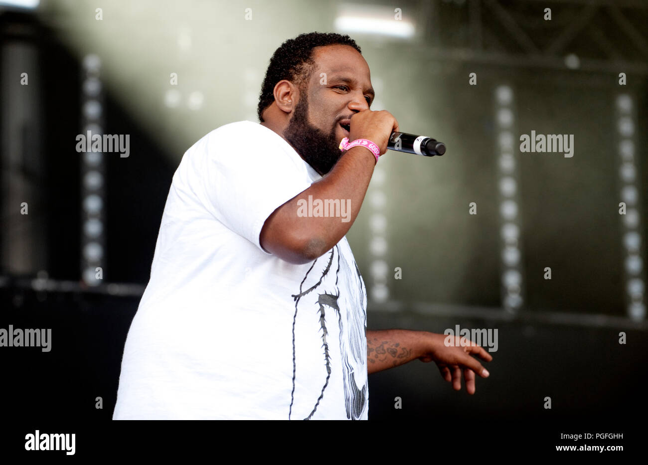 Dutch rap group De Jeugd Van Tegenwoordig performing at the Suikerrock ...