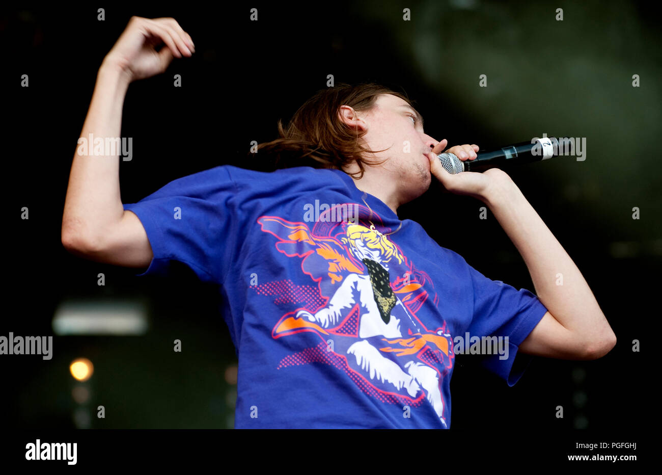 Dutch rap group De Jeugd Van Tegenwoordig performing at the Suikerrock ...