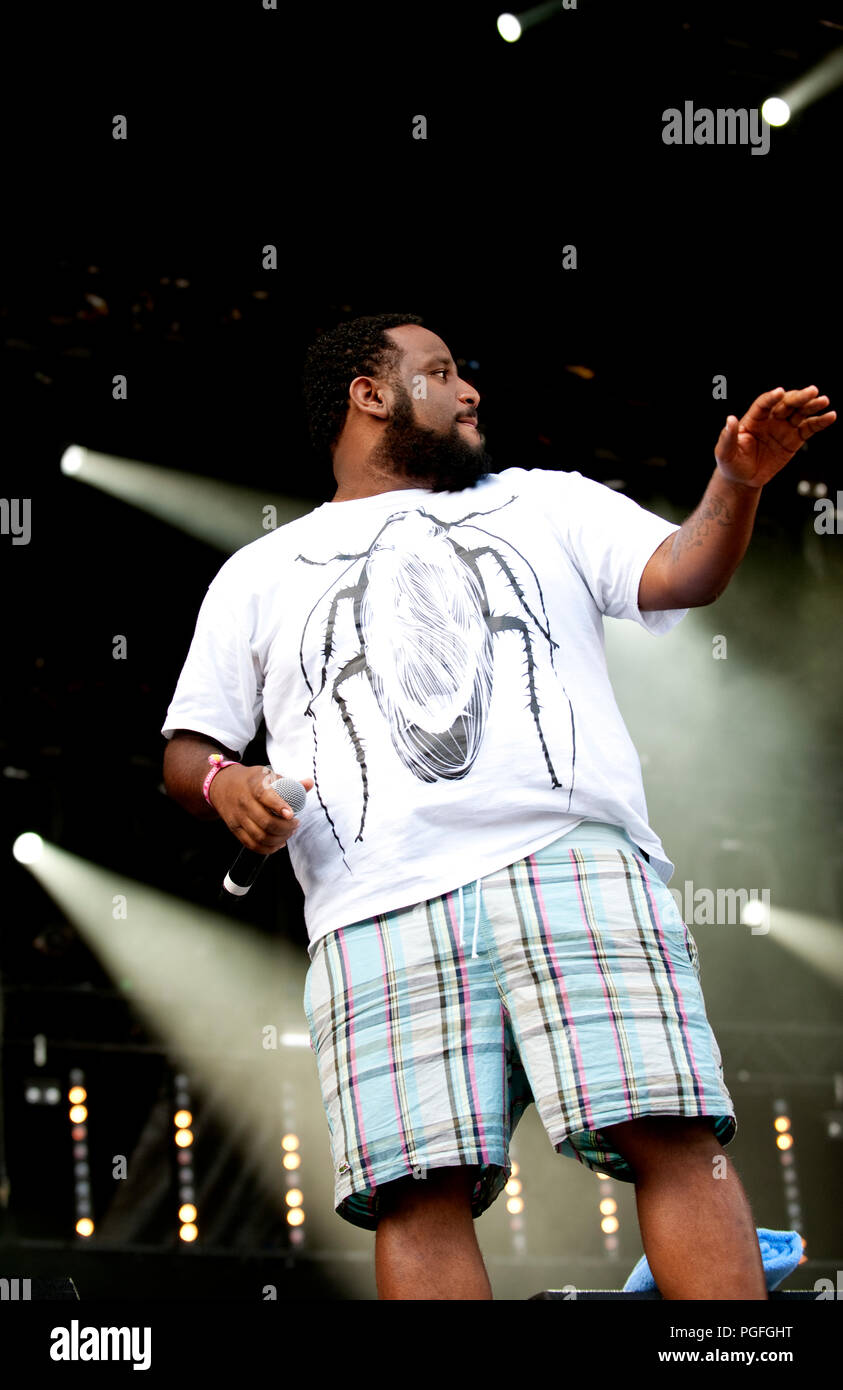 Dutch rap group De Jeugd Van Tegenwoordig performing at the Suikerrock ...