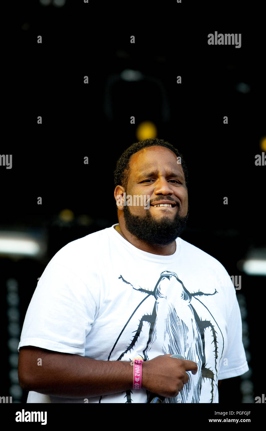 Dutch rap group De Jeugd Van Tegenwoordig performing at the Suikerrock ...