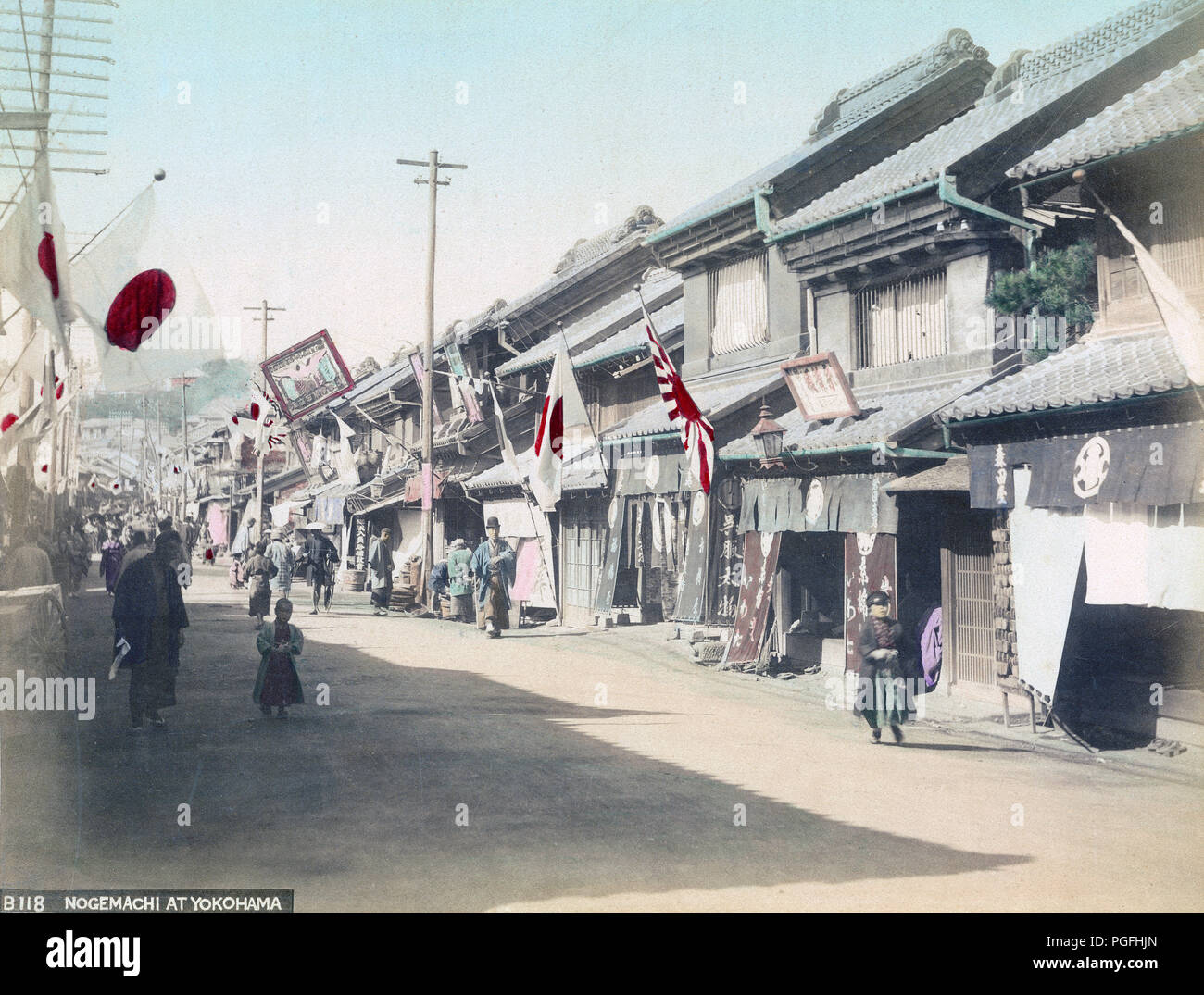 [ c. 1890s Japan - Yokohama ] — Nogemachi, Yokohama. 19th century ...