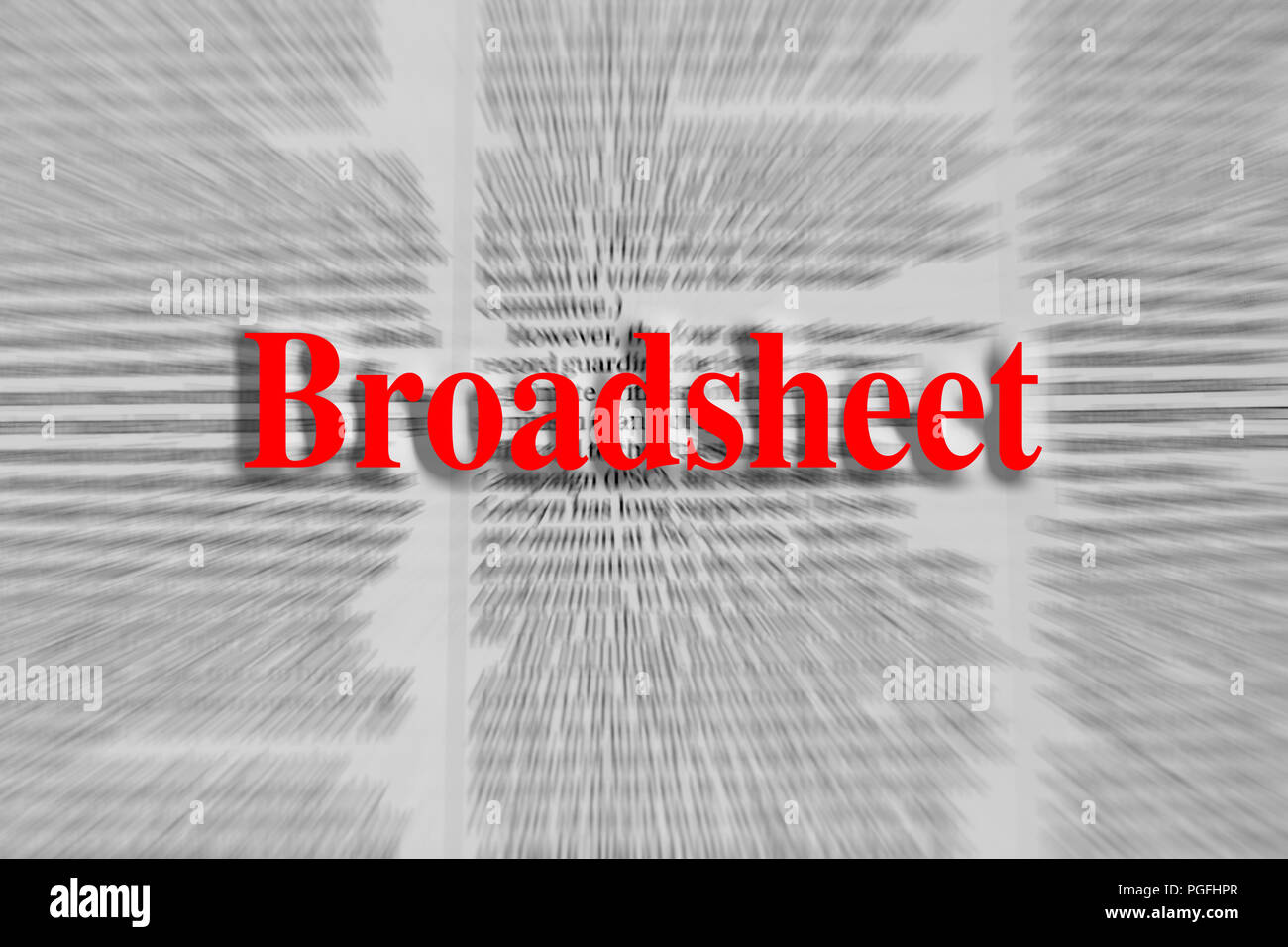 Broadsheet written in red with a newspaper article blurred in the ...