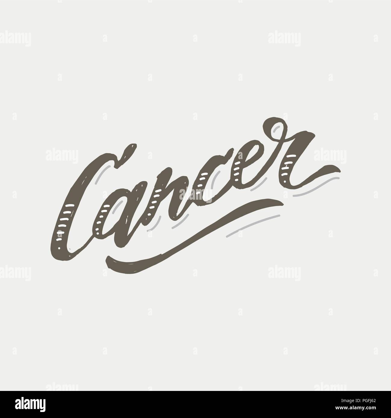 Cancer lettering Calligraphy Brush Text horoscope Zodiac sign ...