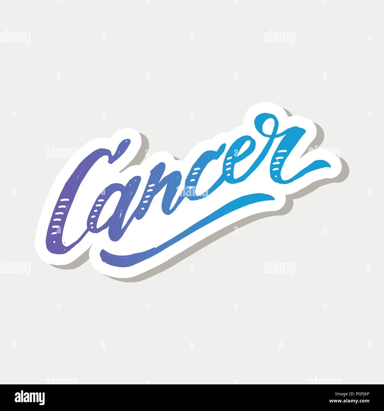 Cancer lettering Calligraphy Brush Text horoscope Zodiac sign ...