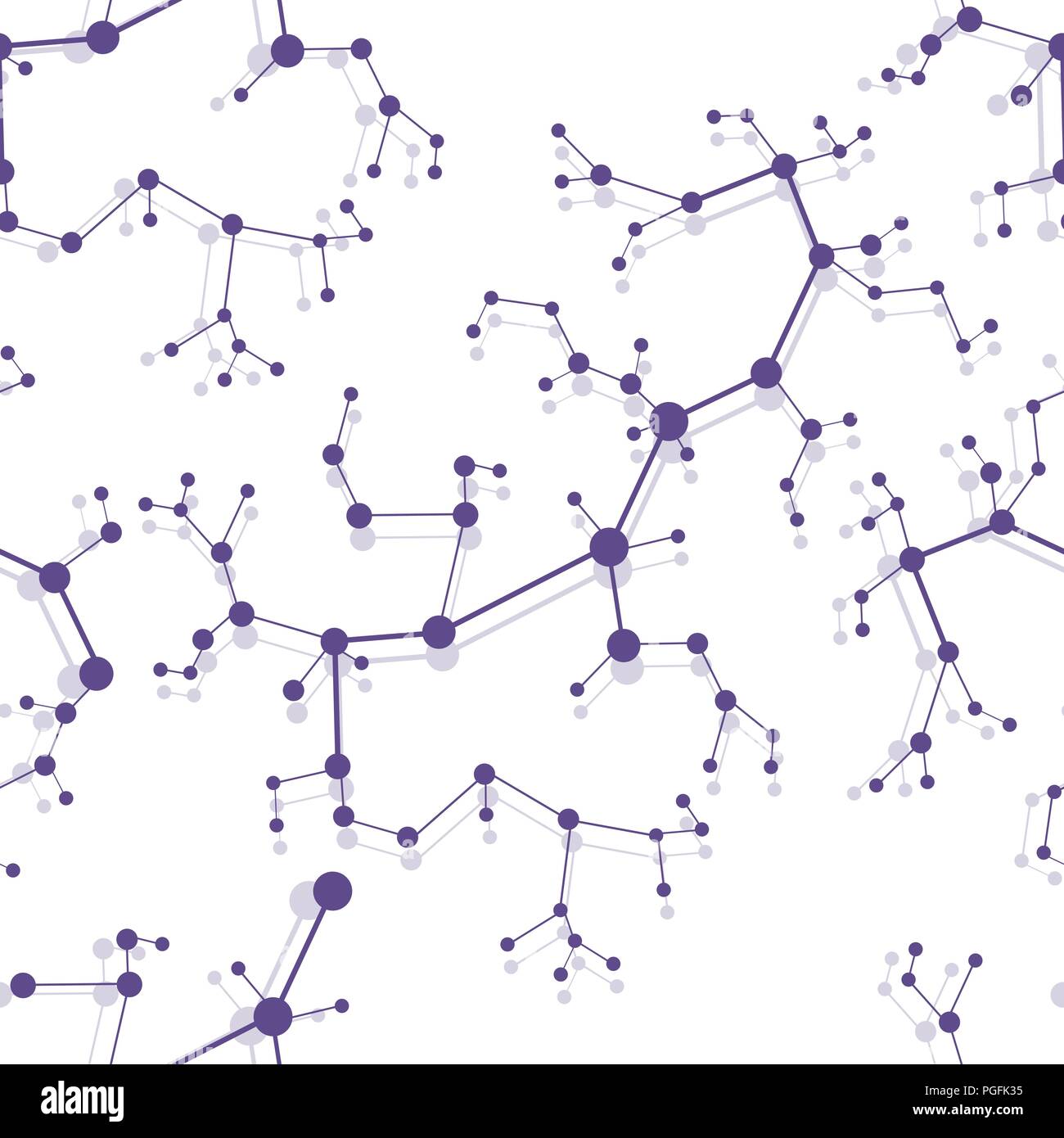 Seamless pattern with structures of molecules and communication ...