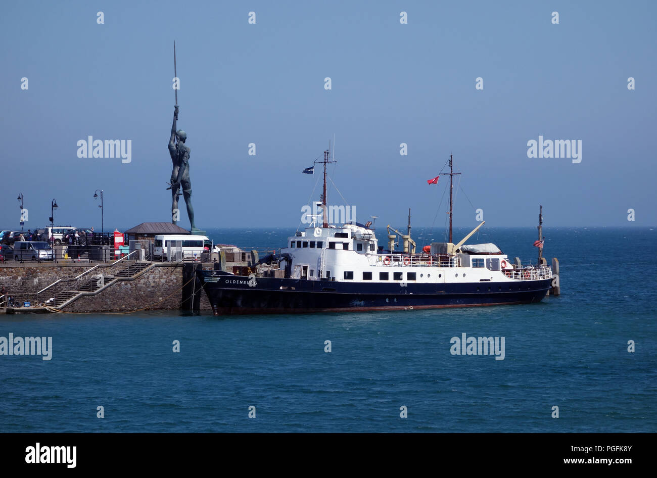 The Ship Oldenburg & Damien Hirst's Bronze Sculpture "Verity" in ...