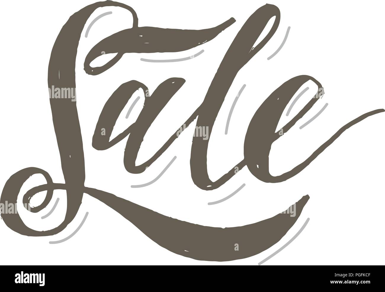 Sale lettering Calligraphy Brush Text Holiday Vector Illustration Stock ...